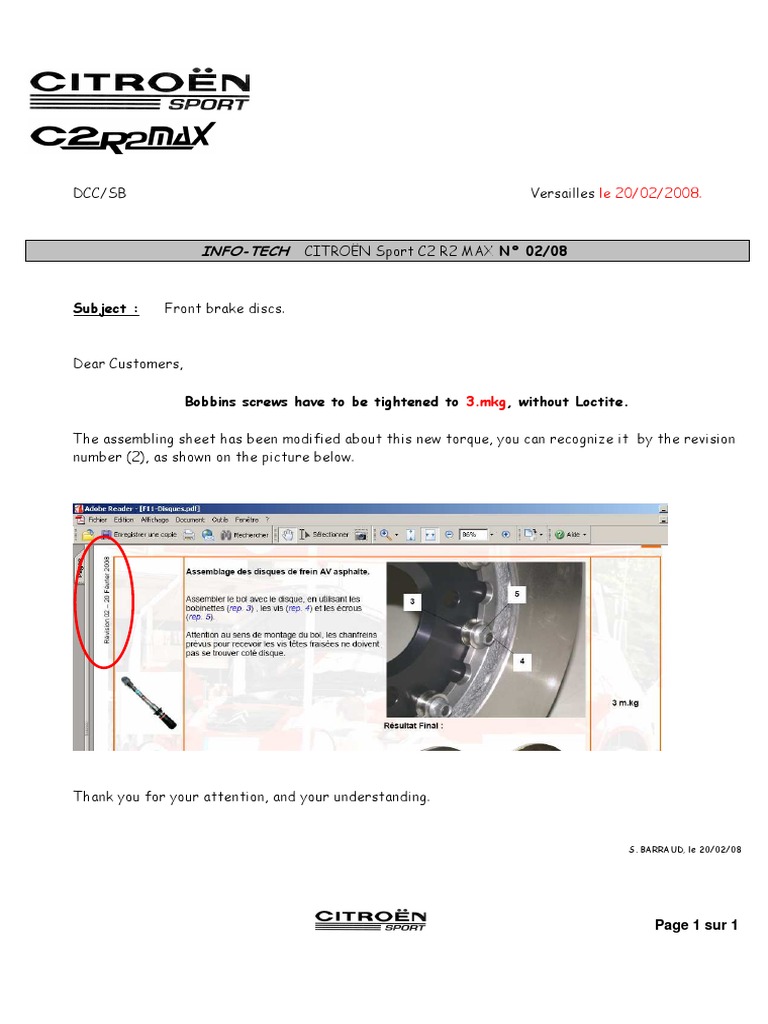 Par de Apriete Discos de Feno DEL. C2R2 | PDF