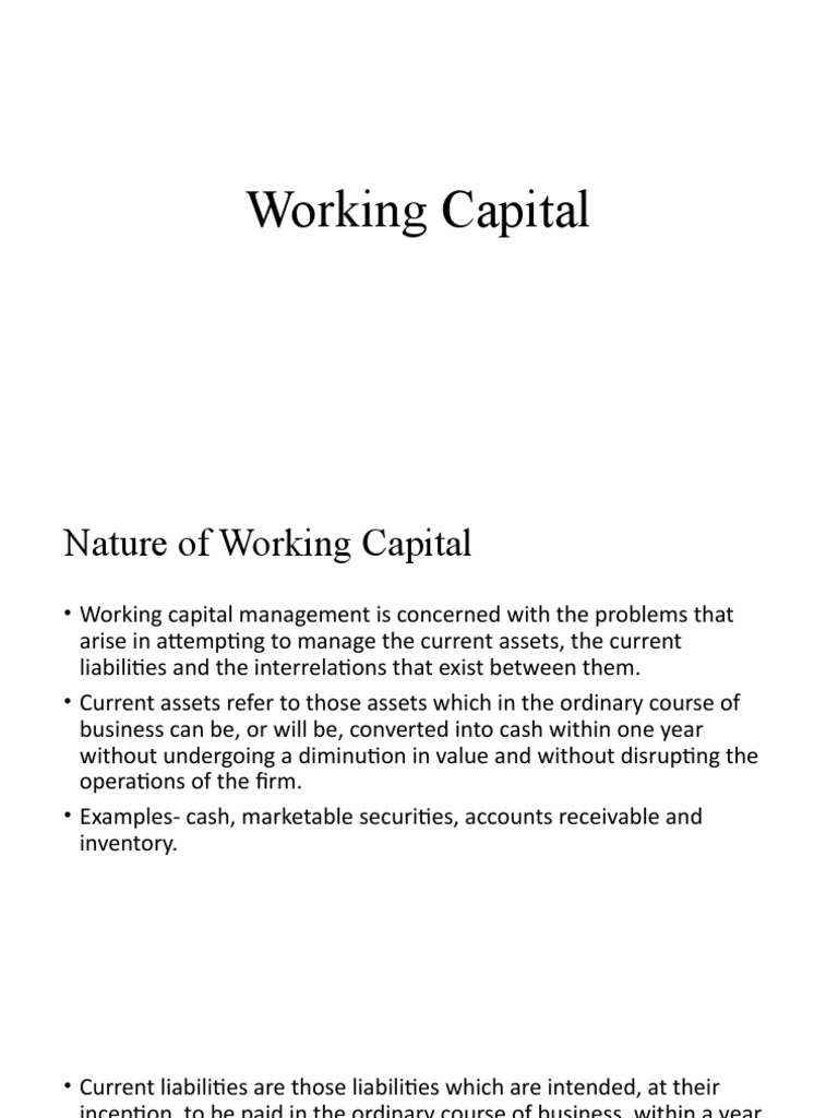 Understanding Working Capital Management | PDF | Working Capital ...