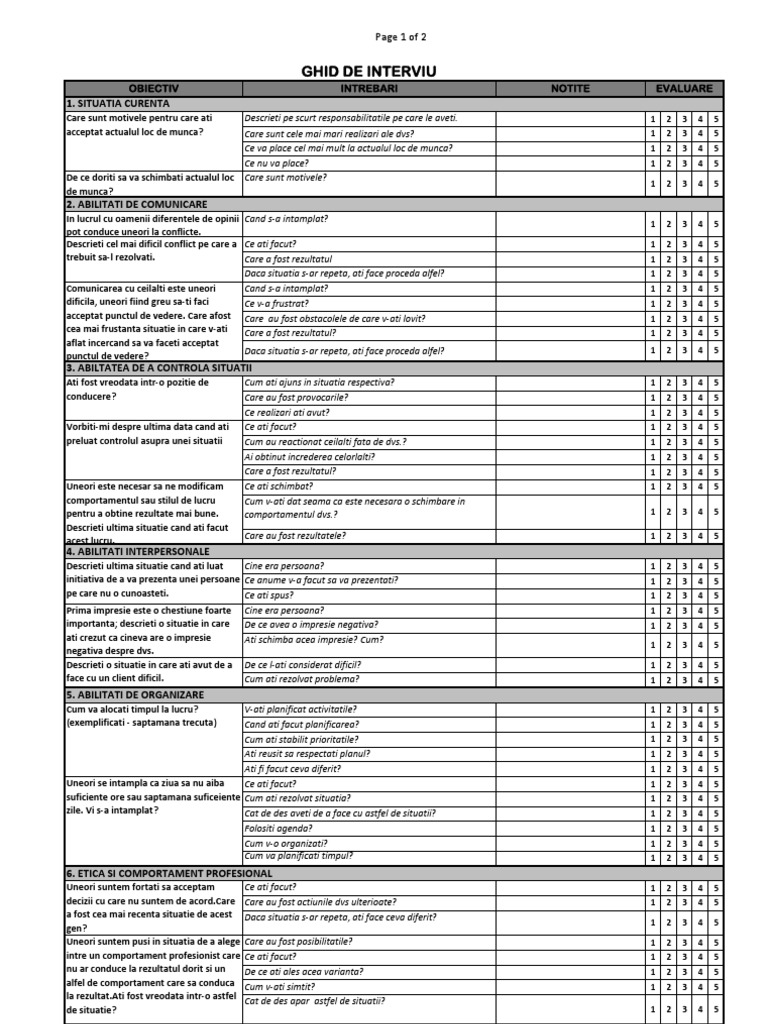 Ghid de Interviu - Corectat | PDF
