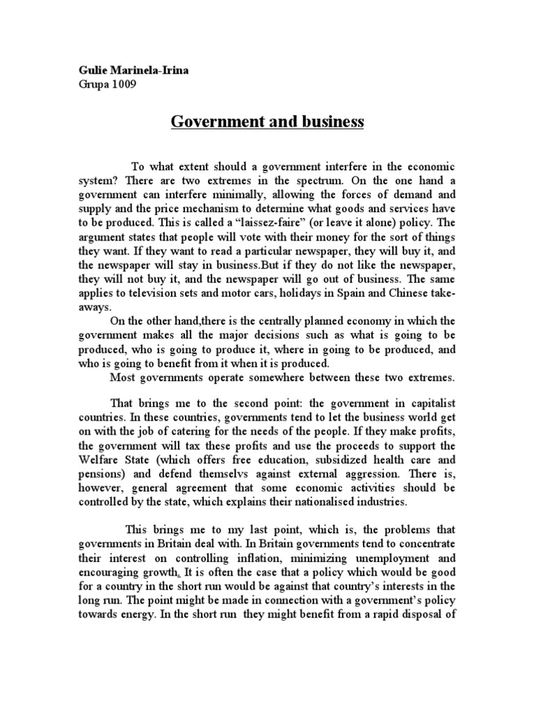 Government's Role in Economic Systems | PDF | Inflation | Interest