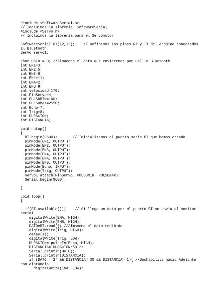 Codigo Robot | Descargar gratis PDF | Informática | Ingeniería Informática