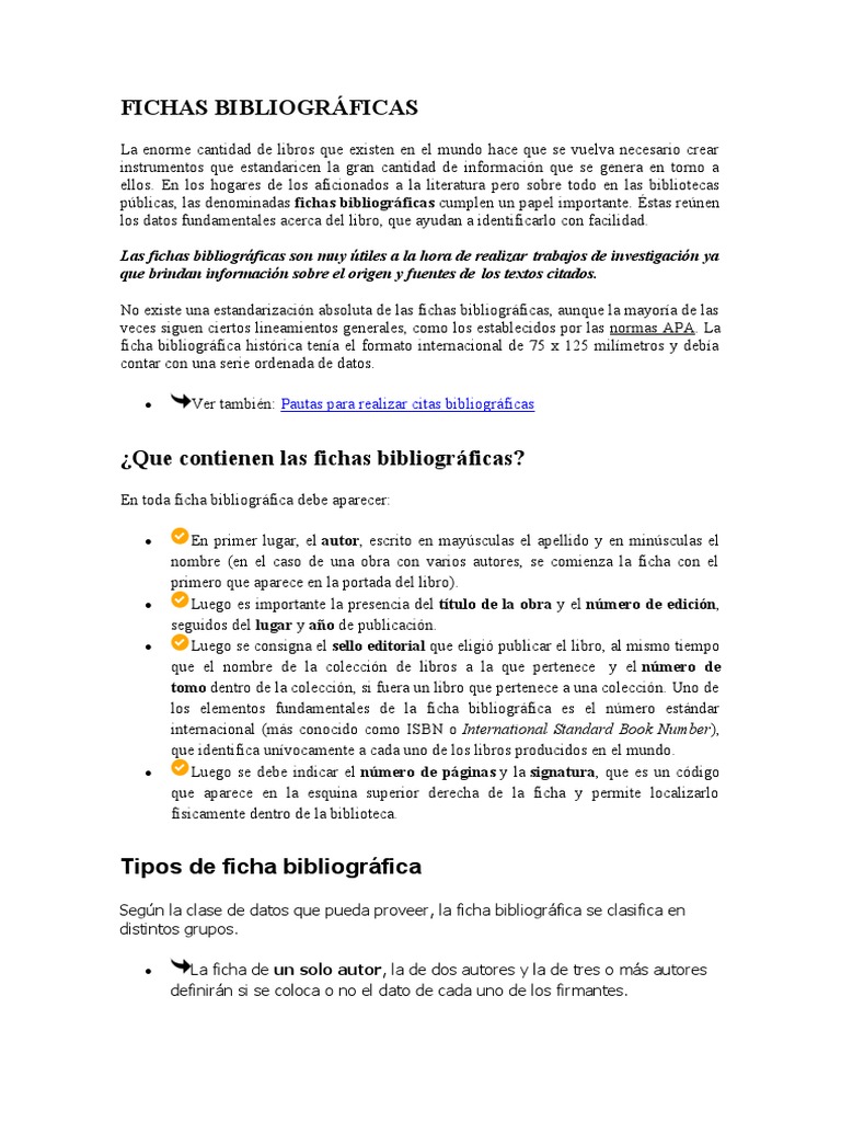 6 - Fichas Bibliográficas | PDF | Libros | Comunicación escrita