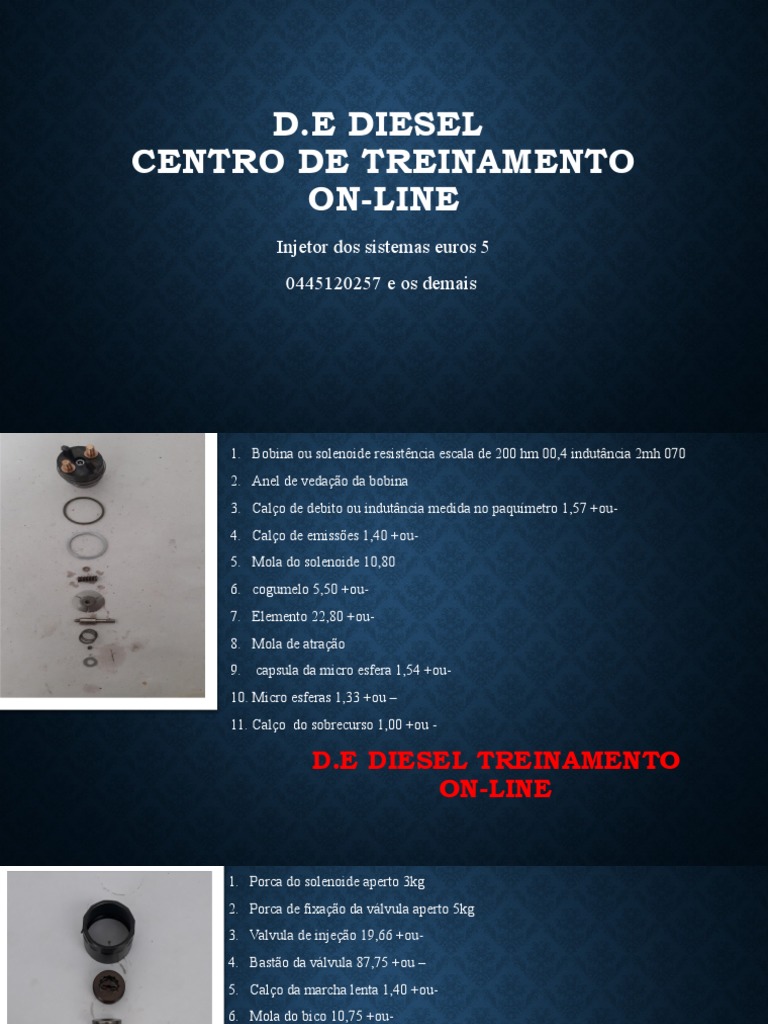 Treinamento Online: Injetores Euro 5 | PDF | Válvula | Engenharia Mecânica