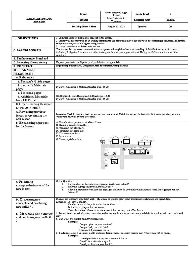 Expressing Permission Using Modals | PDF | Learning | Teachers