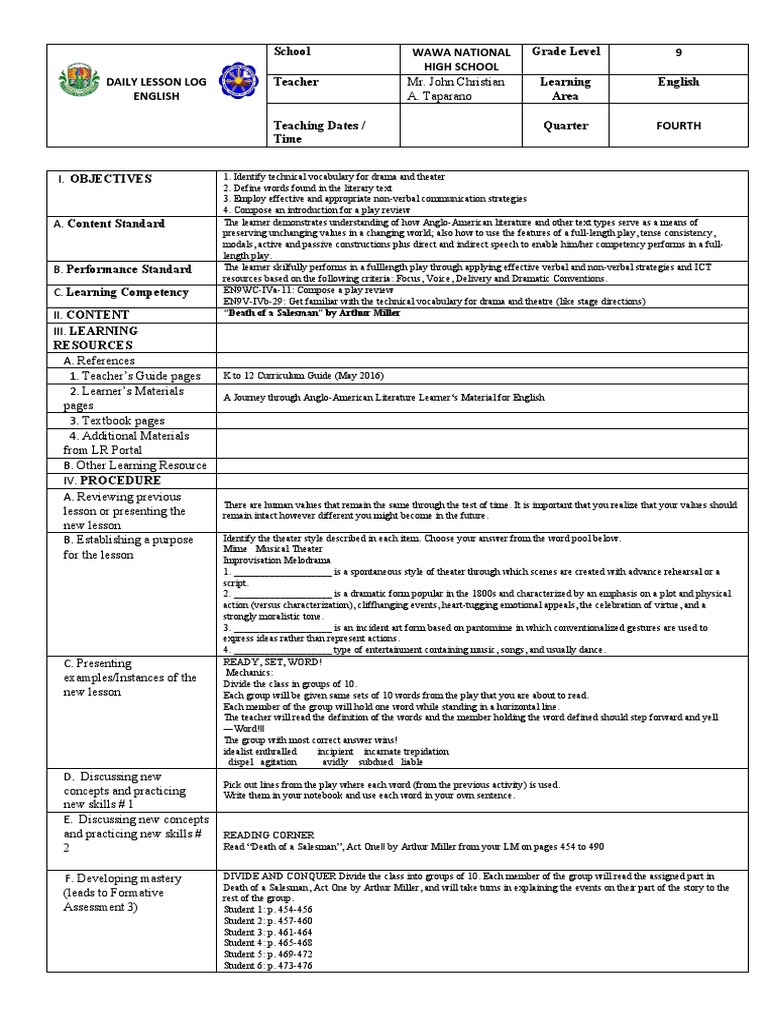 "Death of A Salesman" by Arthur Miller | PDF | Learning | English Language