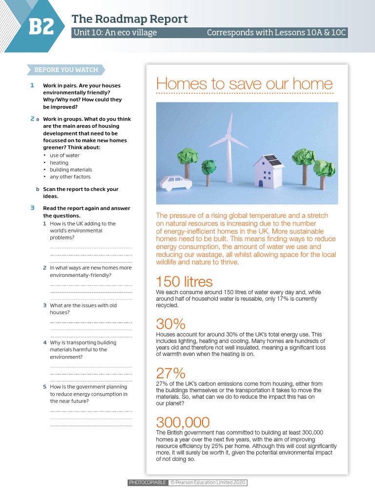 ROADMAP Report B2 Worksheet Unit | PDF | Water | Sustainability