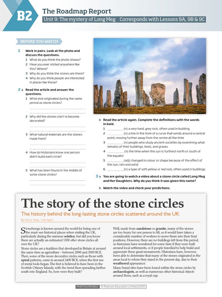 ROADMAP Report B2 Worksheet Unit | PDF | Stonehenge