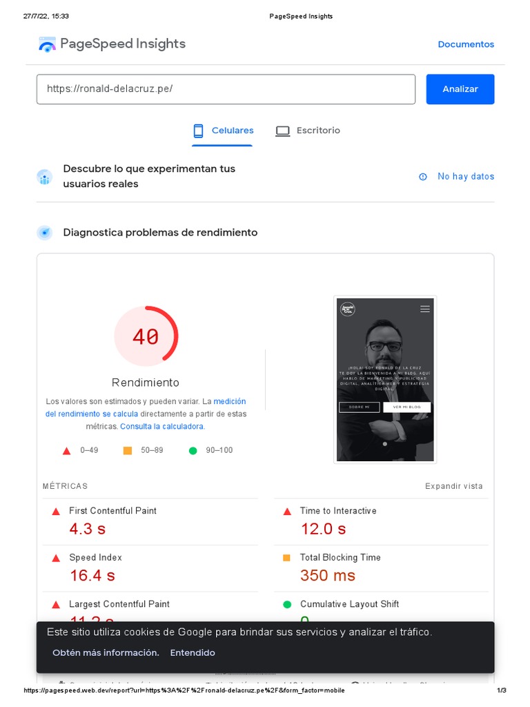 PageSpeed Movil - Merged | PDF | Cookie HTTP | Gestión de tecnología de la información
