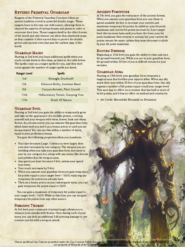 Revised Ranger Conclave - Primeval Guardian - GM Binder | PDF