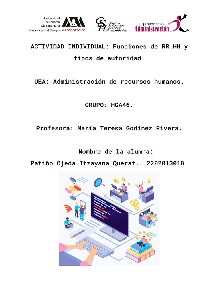 Actividad individual_ Funciones de RR.HH y tipos de autoridad. | PDF ...