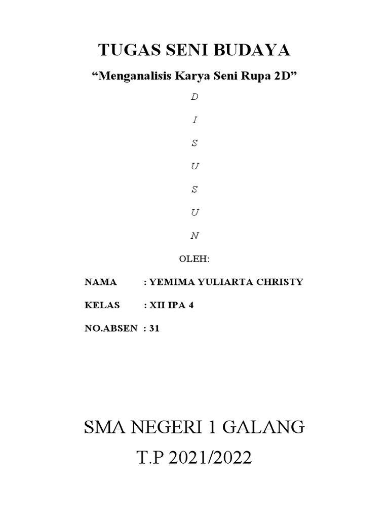 Tugas Seni Budaya-Yemima | PDF