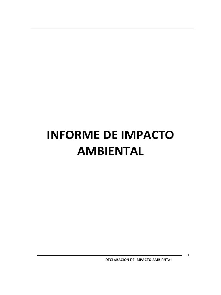 Declaracion de Impacto Ambiental | PDF | Evaluación de impacto ...