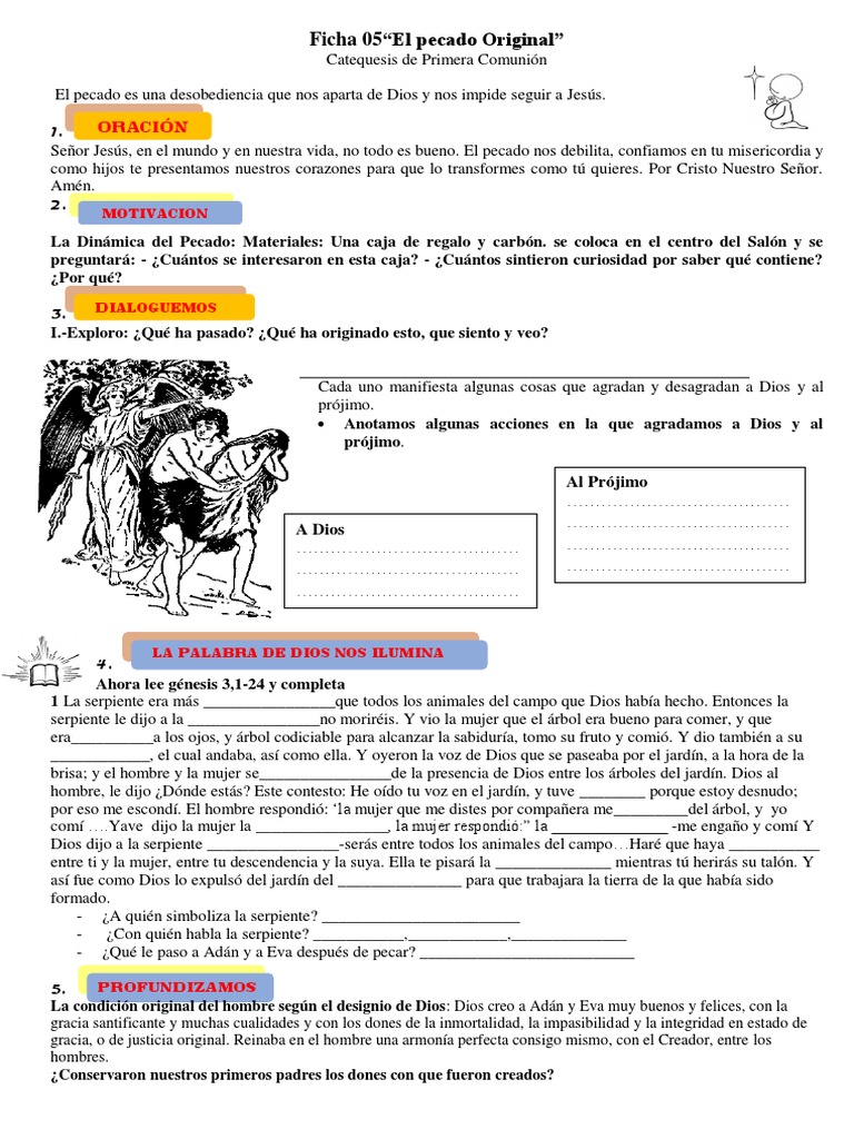 05 Tema Pecado Original - Niños | PDF | El pecado original | Pecado