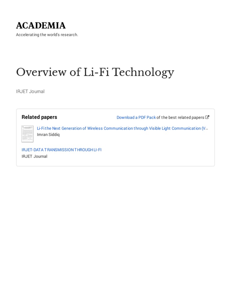 Overview of Li-Fi Technology: Related Papers | PDF | Radio | Wi Fi