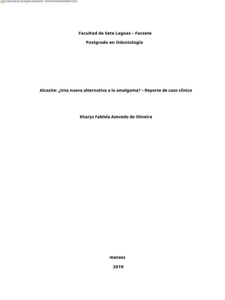 Alkasite Una Nueva Alternativa para Amalgama Reposte de Caso Clinico ...