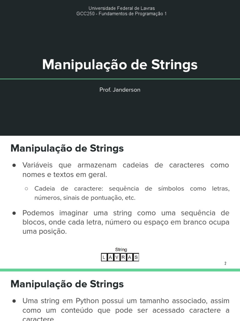 FP1 - 09 - Manipulação de Strings | PDF | String (Ciência da Computação ...