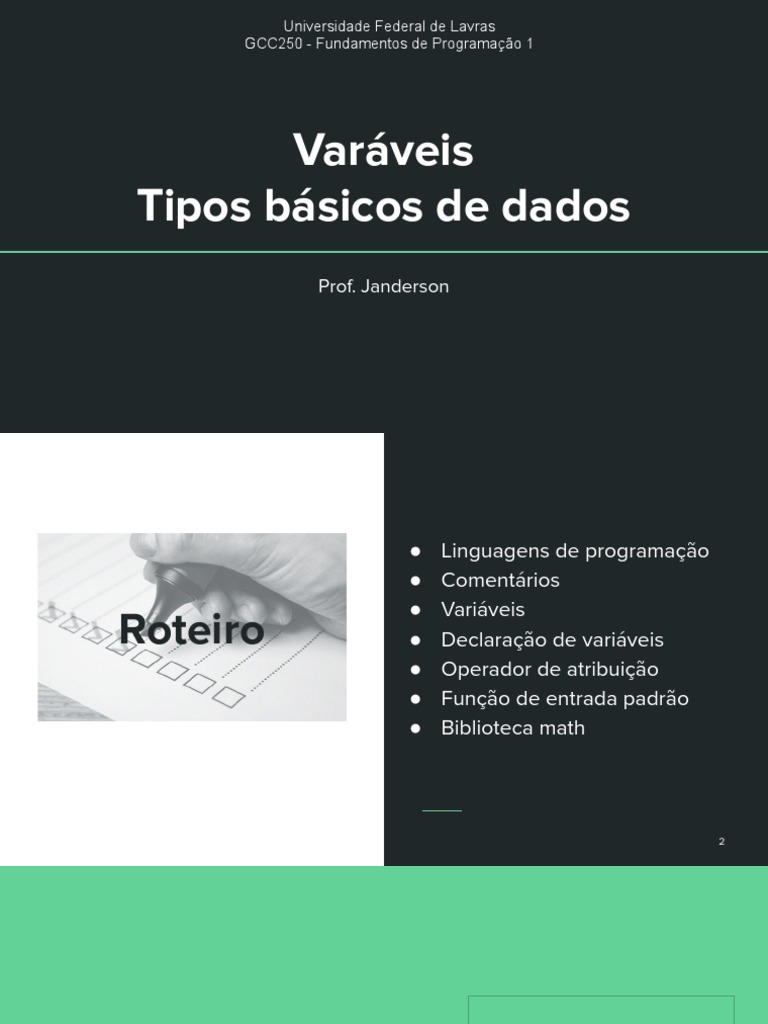 Fp1 04 Variáveis E Tipos De Dados Pdf Compilador Linguagem De Programação