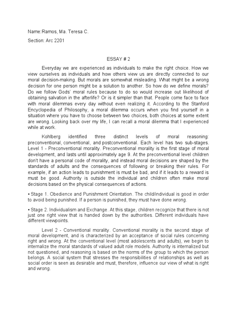 Essay 2 | PDF | Morality | Applied Philosophy