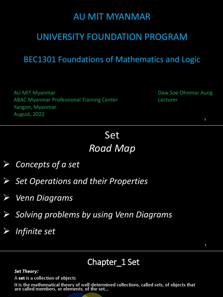 Chapter 1 Set | PDF | Set (Mathematics) | Intersection (Set Theory)