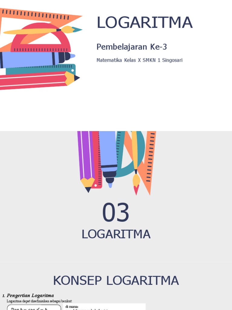 Konsep dan Sifat Logaritma | PDF