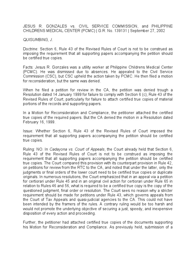 29 Gonzales V CSC | PDF | Judgment (Law) | Courts