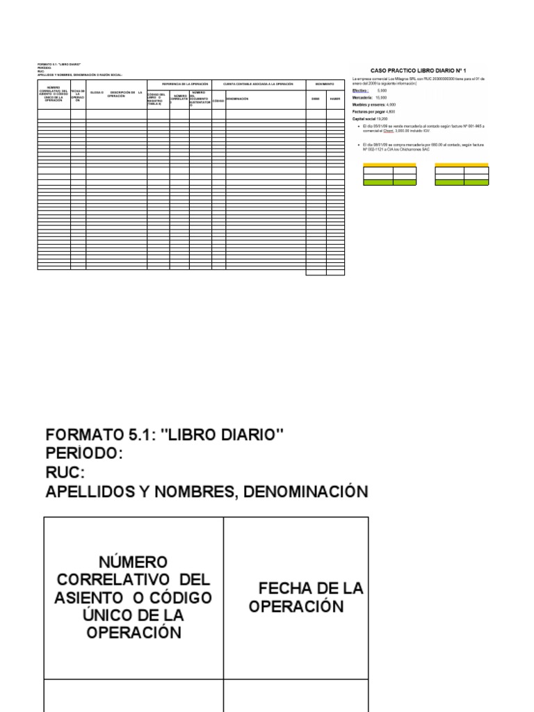 Formato Libro Diario 1 (3) | PDF | Contabilidad