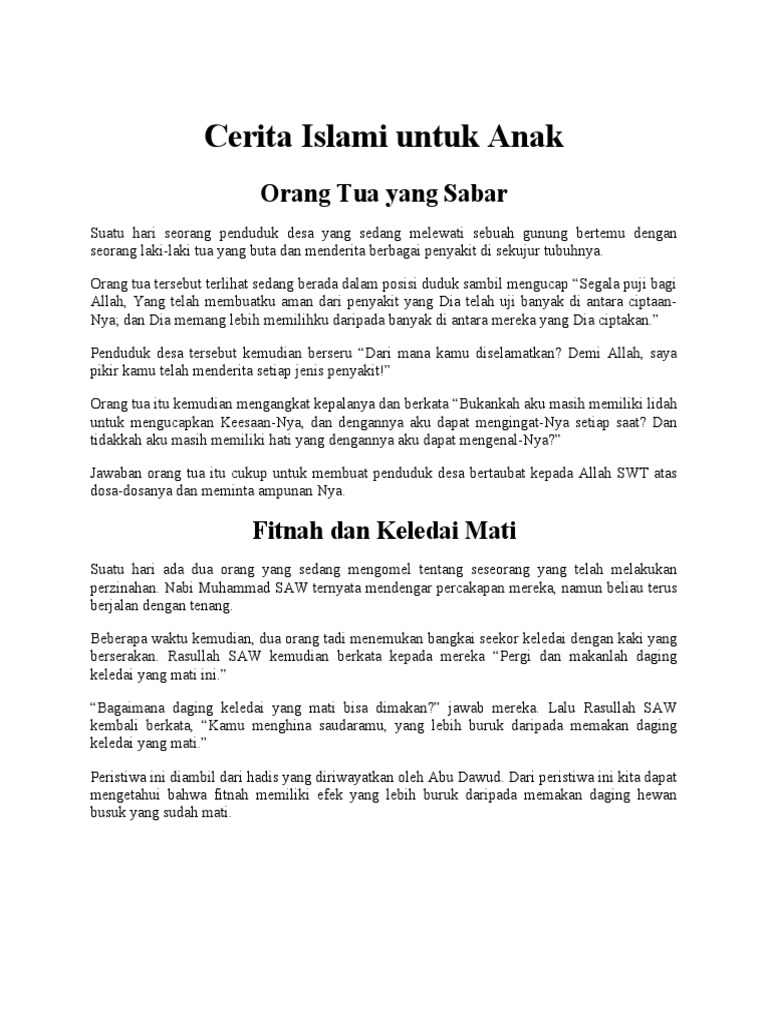 Cerita Islami Untuk Anak | PDF