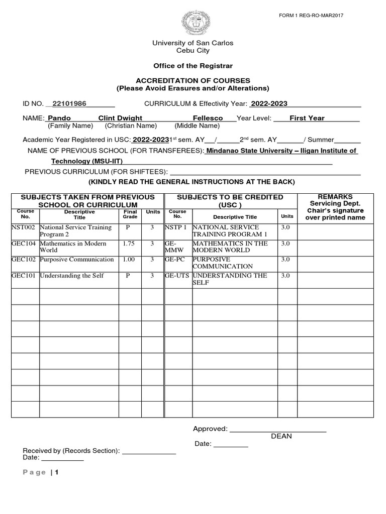 Application For Accreditation of Courses | PDF | Academic Degree ...