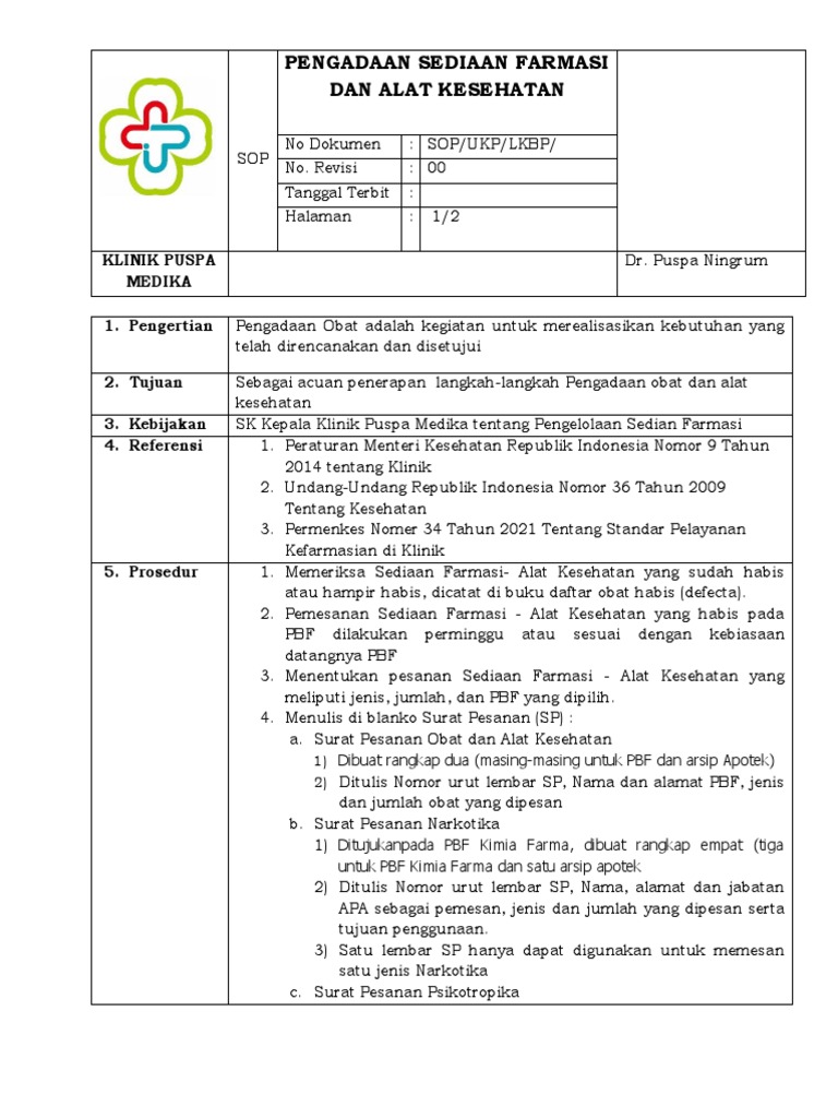 3.10.1.12 Pengadaan Sediaan Farmasi Dan Alat Kesehatan (Alkes) | PDF