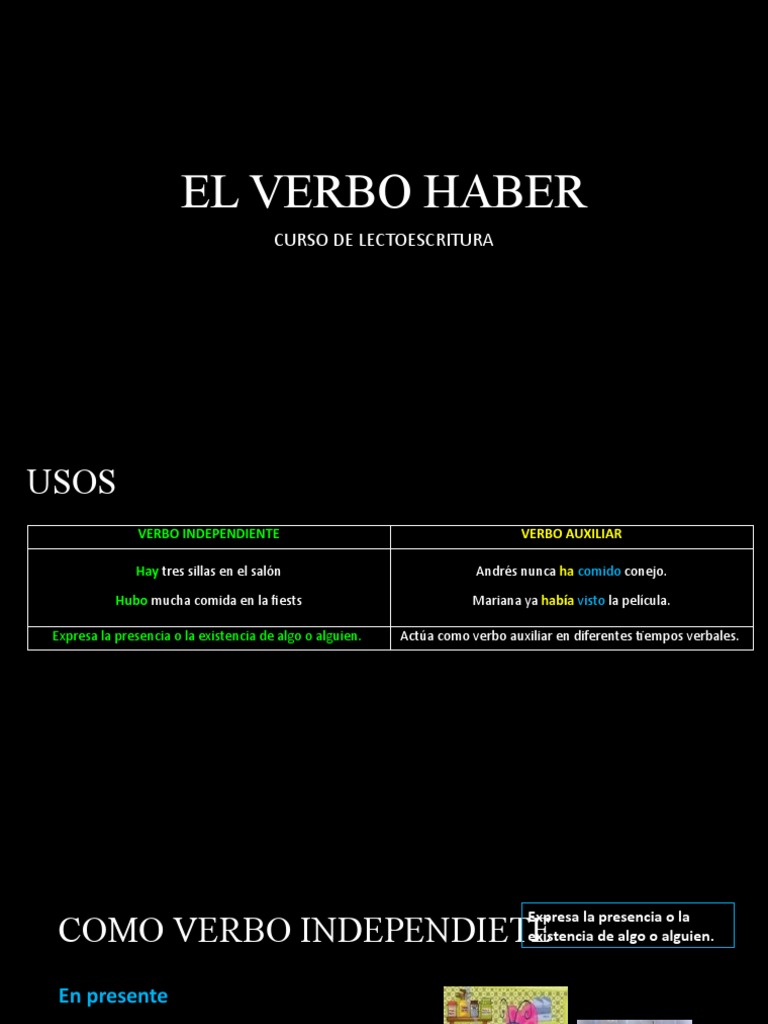El Verbo Haber | PDF | Verbo | Morfología
