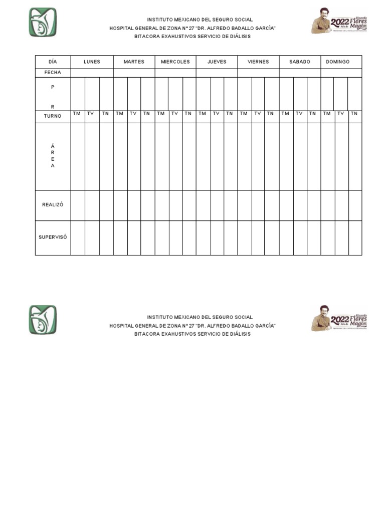 Bitacora Exahustivos Diálisis | PDF