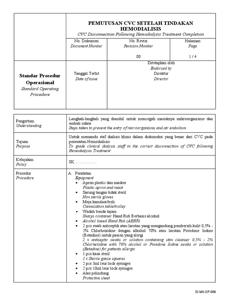 CVC DISCONNECTION | PDF