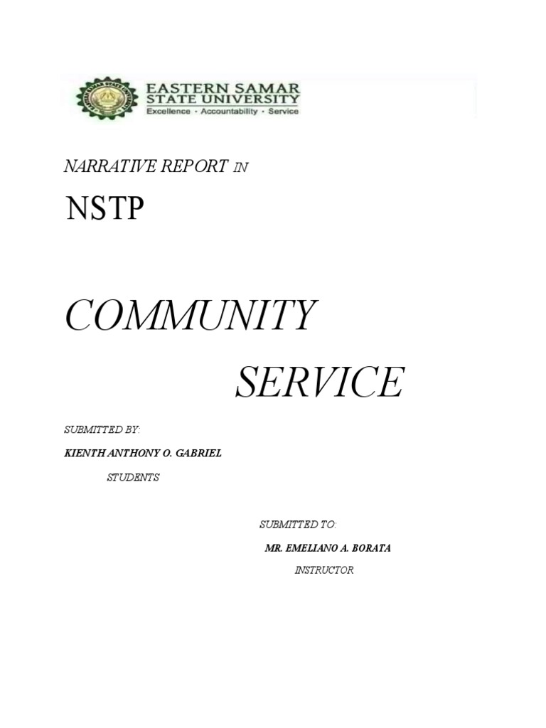 Community Service: Narrative Report | PDF