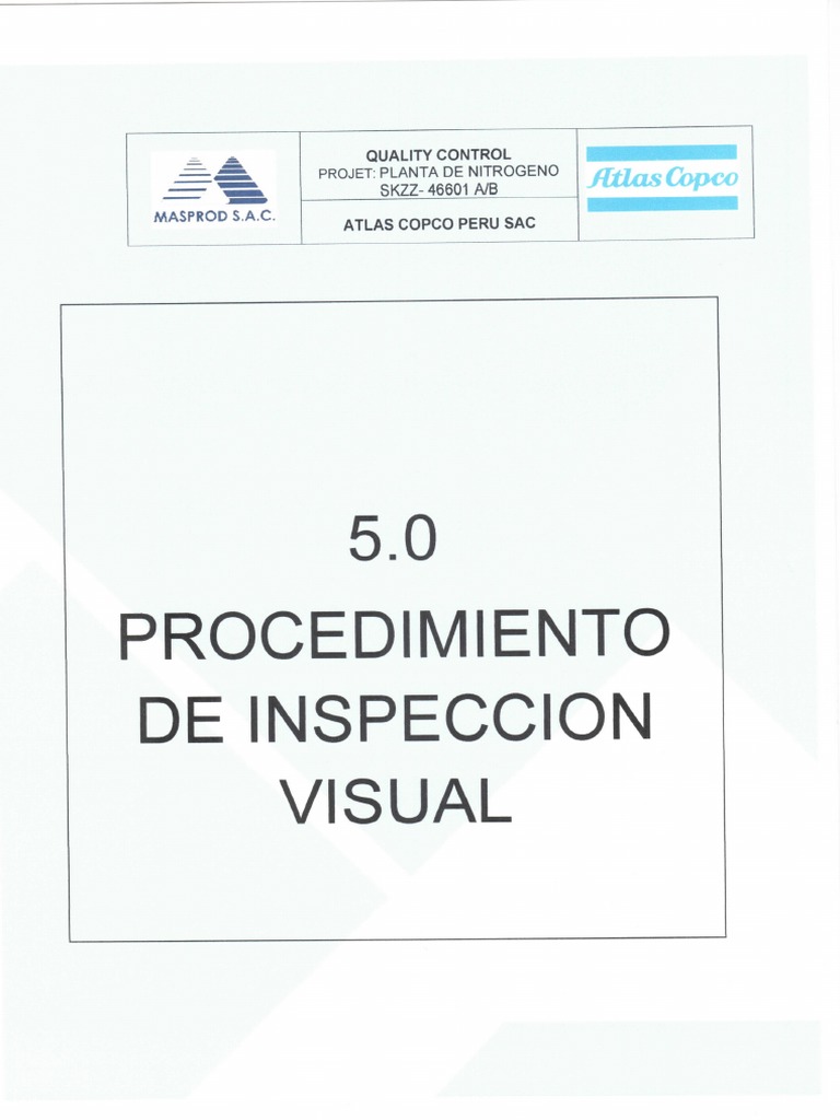 5.0 Procedimiento de Inspeccion Visual | PDF | Soldadura | Construcción
