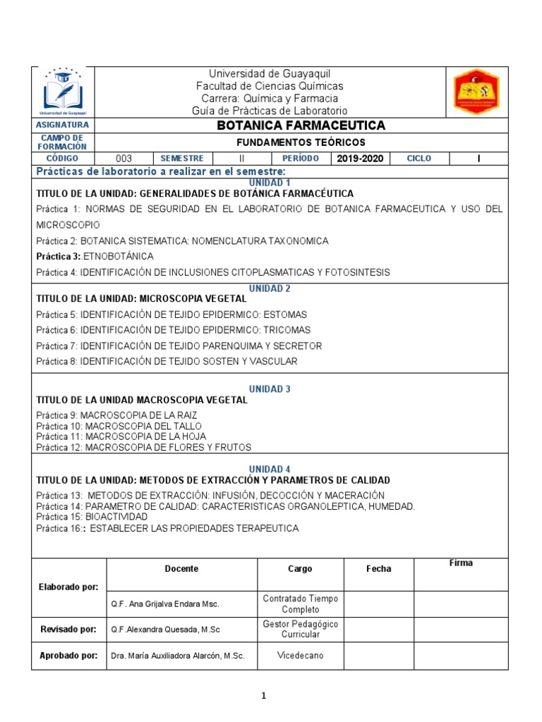 GUIA DE PRACTICA 2022-2023 BF - Segundo Parcial | PDF | Flores | Hoja