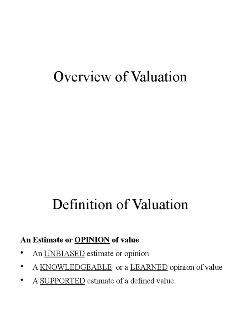 Overview of Valuation | PDF | Valuation (Finance) | Value (Economics)