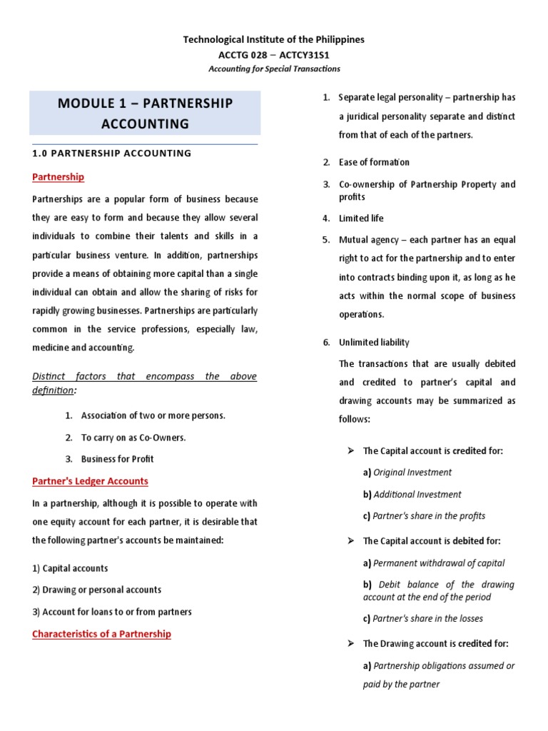 Module 1 & 2 Accounting For Special Transactions | PDF | Partnership | Book Value