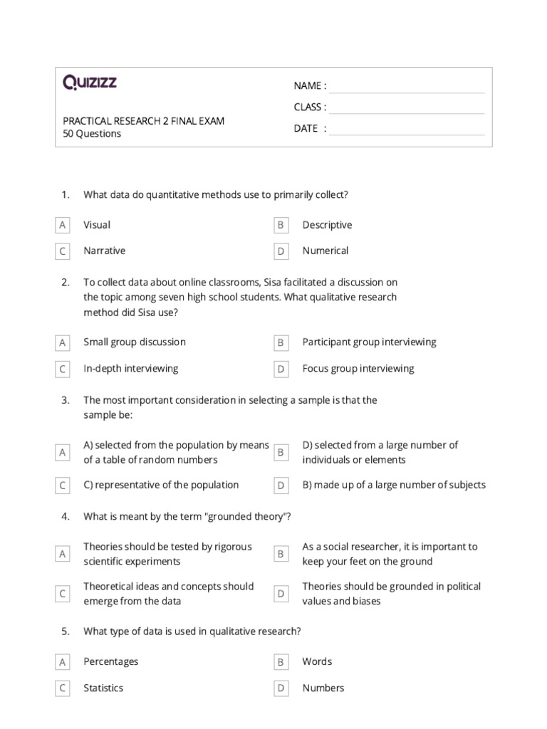 Practical Research 2 Final Exam | PDF | Quantitative Research | Statistics