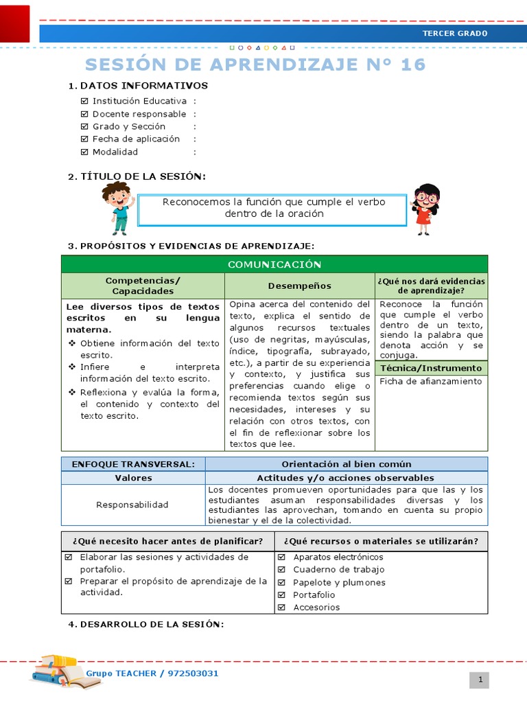 Parte 2 - Sesiones de Aprendizaje | PDF | Aprendizaje | Maestros