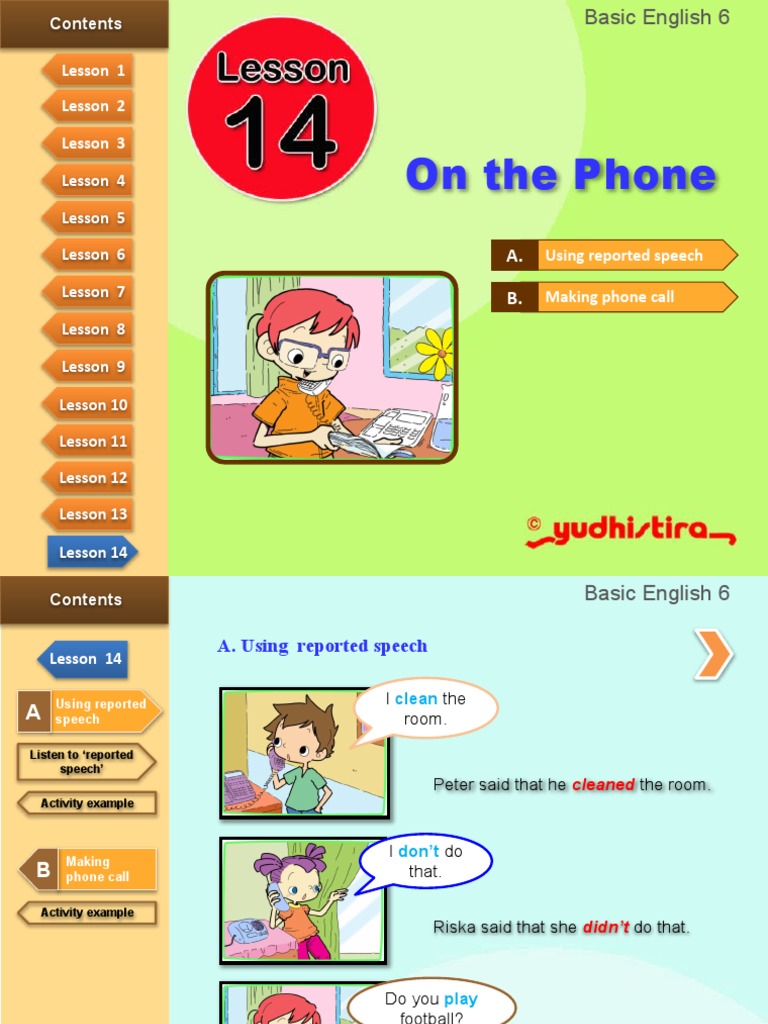 Learn English phone calls and reported speech | PDF