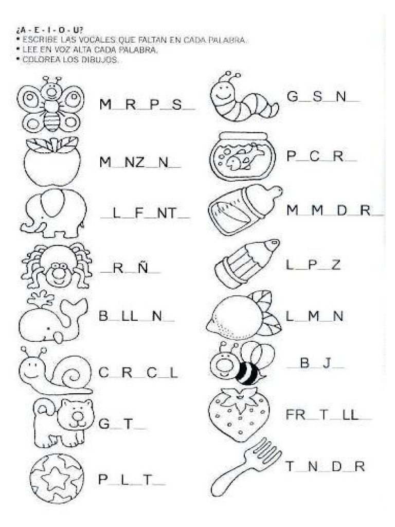 Vocales Completar | PDF