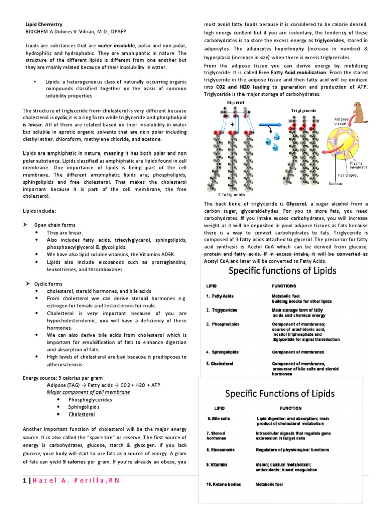 (Biochem A) 1.2 Lipid Chemistry (Viliran) | PDF | Lipid | Fatty Acid