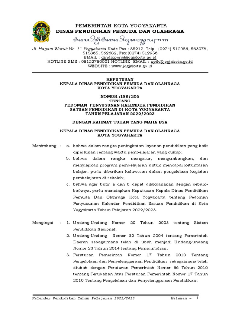 SK Kalender Pendidikan Tahun Pelajaran 20222023 9467 | PDF SK Kalender Pendidikan Tahun Pelajaran 20222023 9467 | PDF