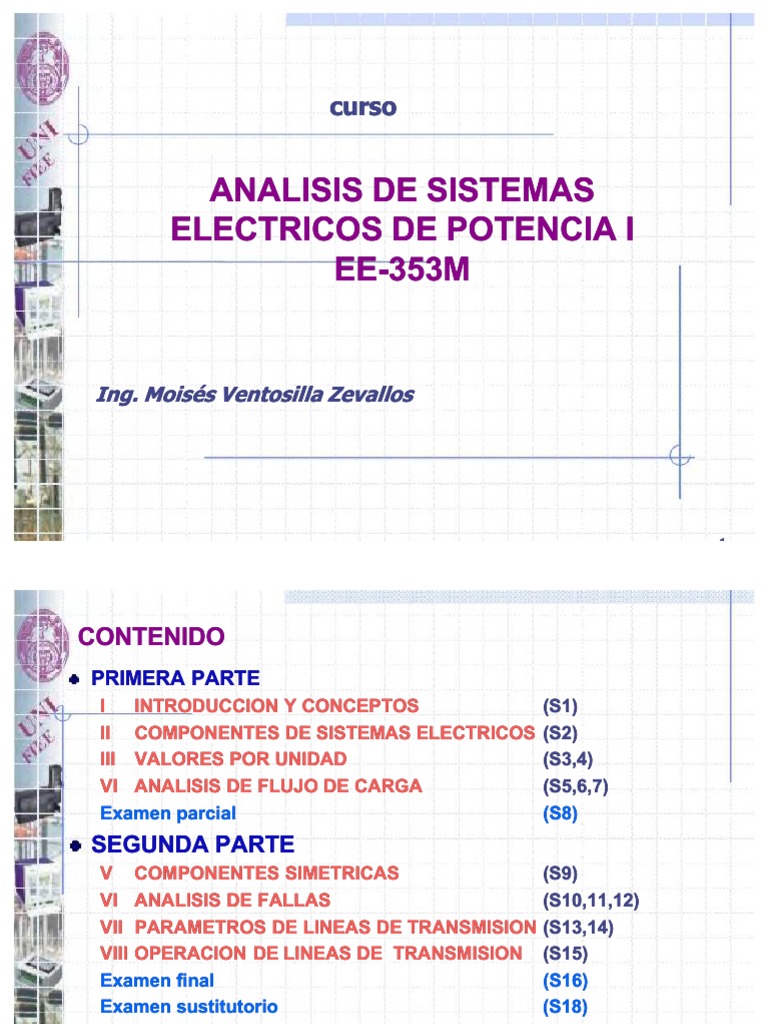 Analisis de Sistemas Electricos de Potencia I (Ee-353m) | PDF | Turbina | Generador eléctrico