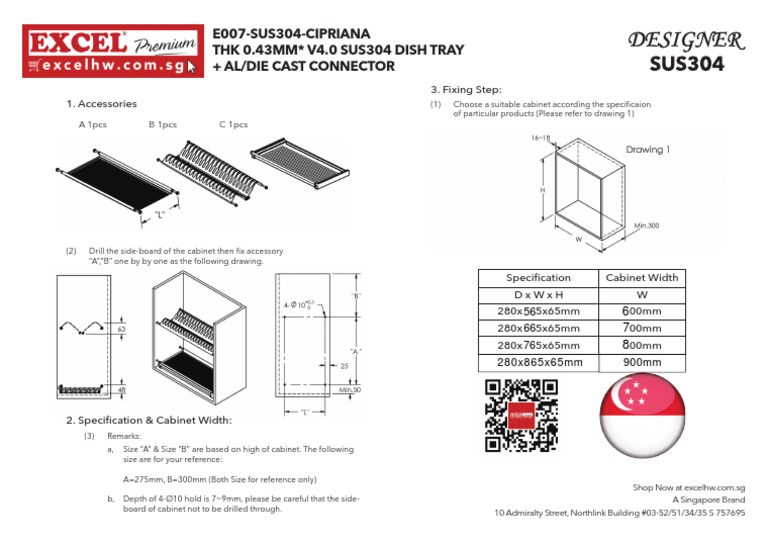E007-SUS304-CIPRIANA THK 0.43MM V4.0 SUS304 DISH TRAY + Al/Die Cast Connector | PDF ...