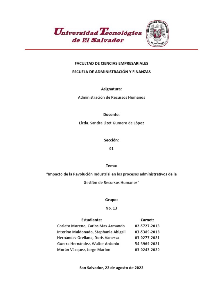 Tarea1 E13 | PDF | Revolución industrial | Sindicato