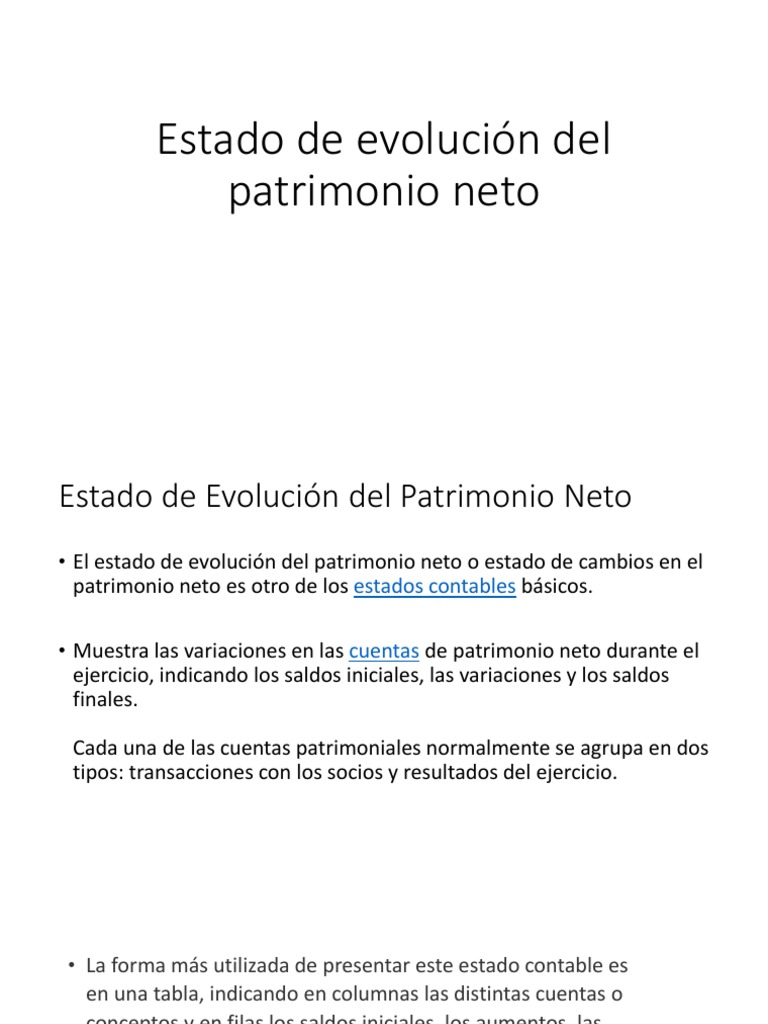 Estado de Evolución Del Patrimonio Neto | PDF