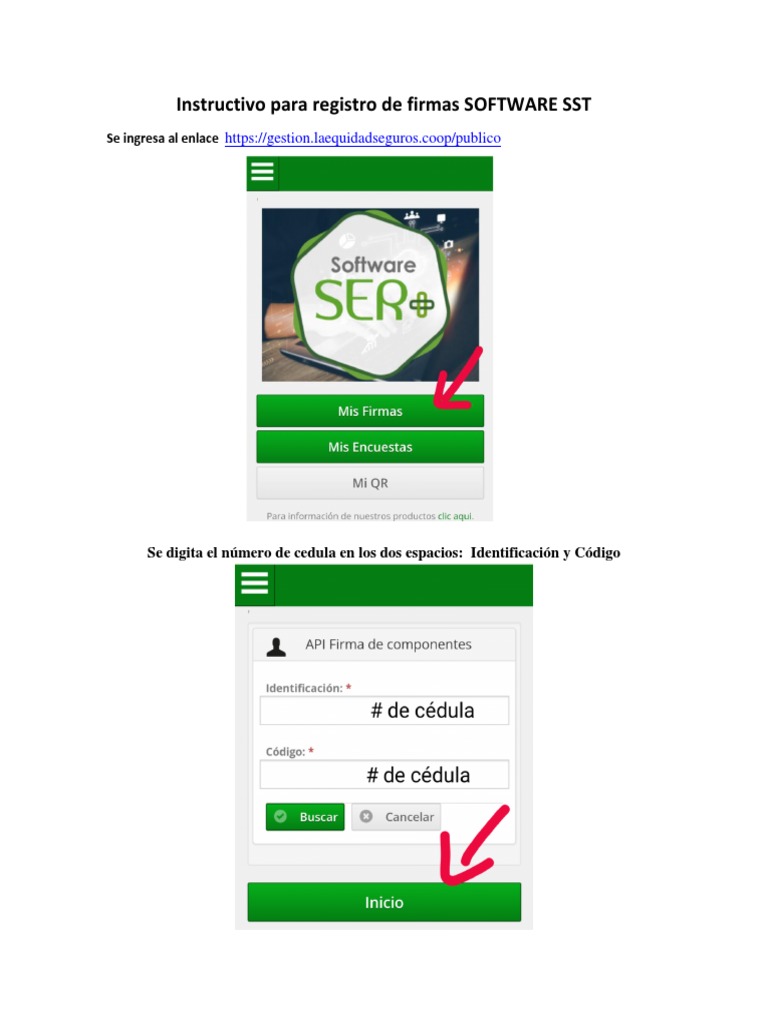 Instructivo para Registro de Firmas SOFTWARE SST-print | PDF