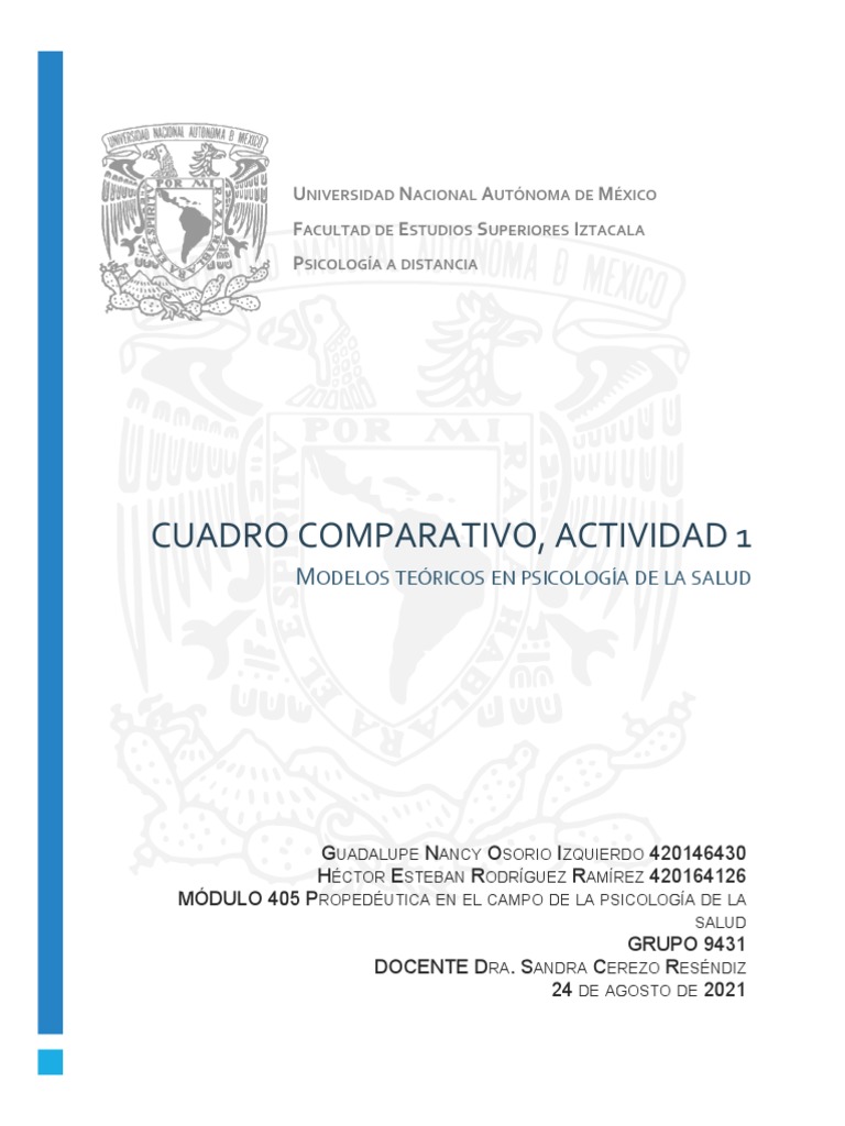 Act 1 Cuadro Comparativo Modelo Creencias de Salud | PDF | Comportamiento | Autoeficacia