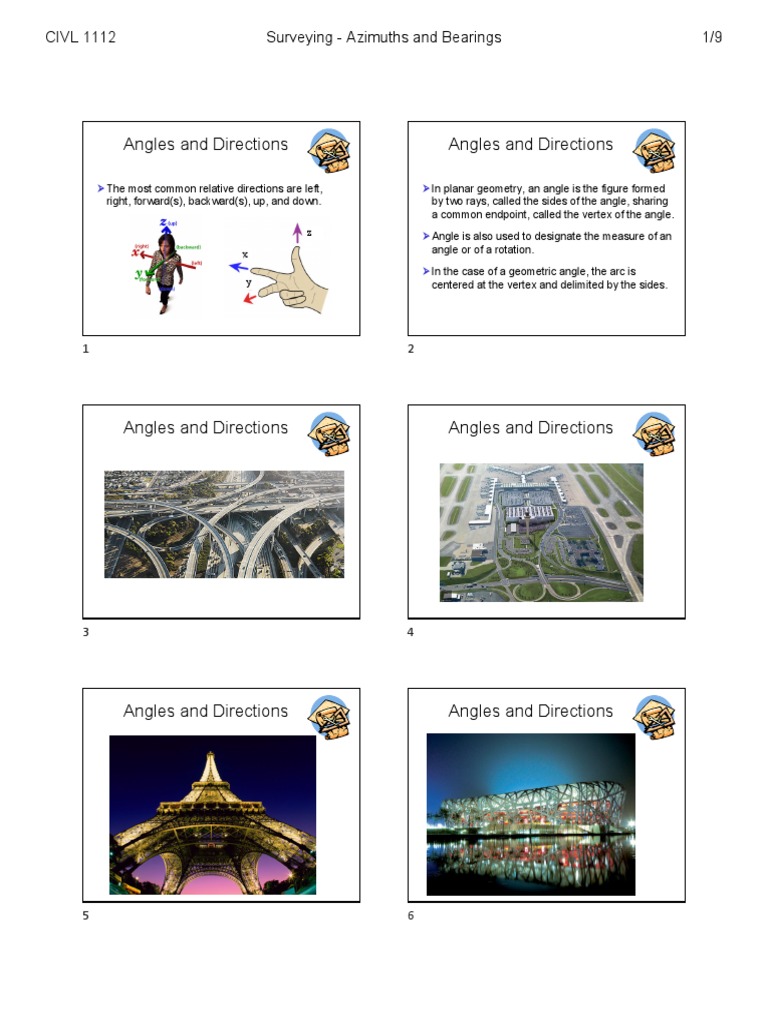 Angles and Directions Angles and Directions: CIVL 1112 Surveying ...